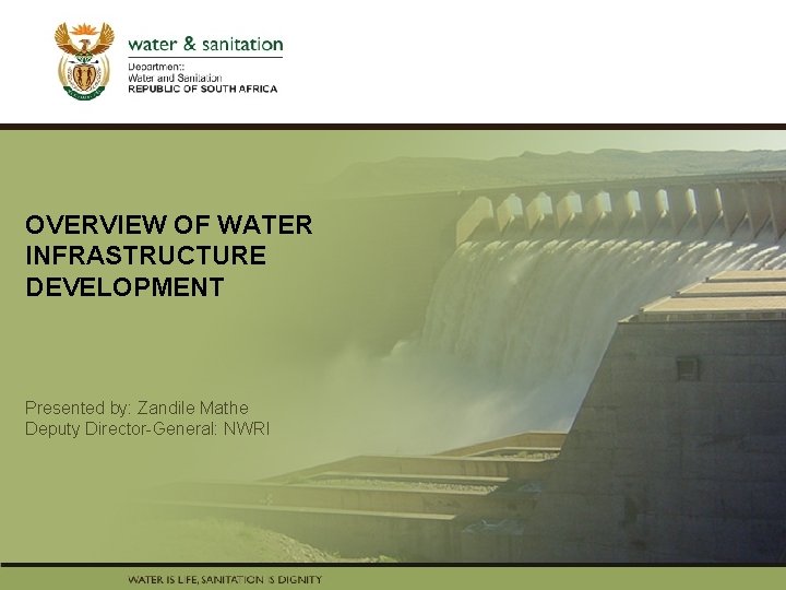PRESENTATION OVERVIEW OF WATER TITLE INFRASTRUCTURE Presented by