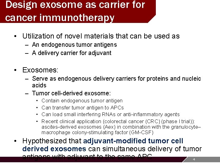 Design principles and objectives Proposed an efficient exosomebased