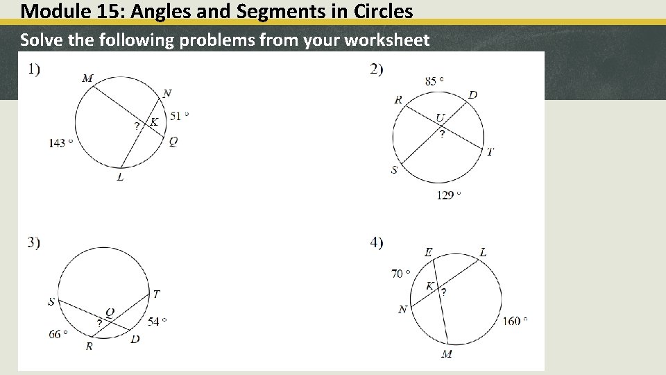 Circles Modules 15 5 Materials Notes Textbook Module