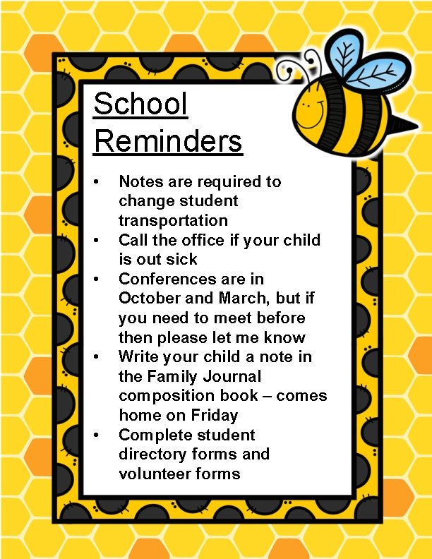 Welcome to Back to School Night 2019 2020