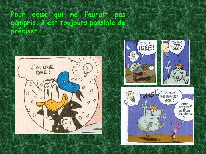 Une ide en BD Historiquement Pour illustrer le