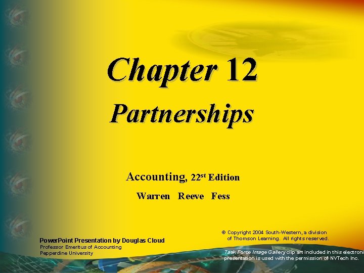 Chapter 12 Partnerships Accounting 22 st Edition Warren