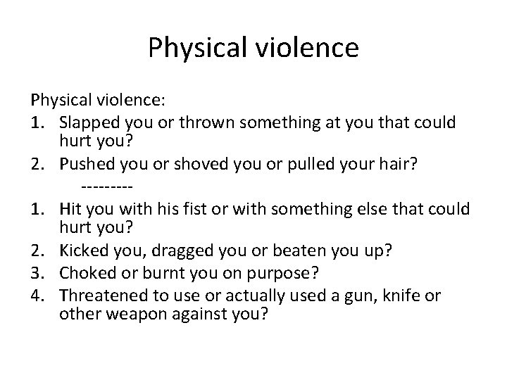 Violence in intimite relationships Mens violence against women