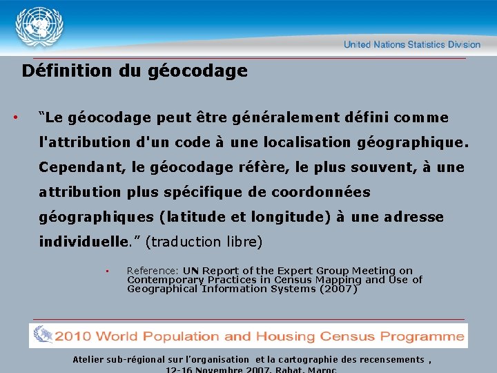 Gocodage Collecte des Donnes avec GPS Atelier subrgional