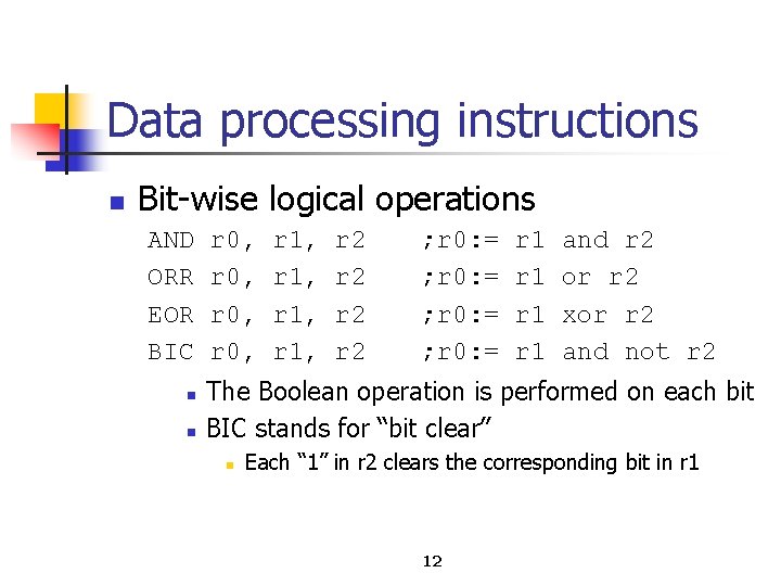 Embedded RealTime Systems Lecture ARM assembly language Dimitris