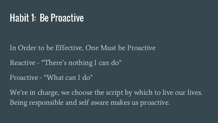 7 Habits of Highly Effective People Dan Sparr