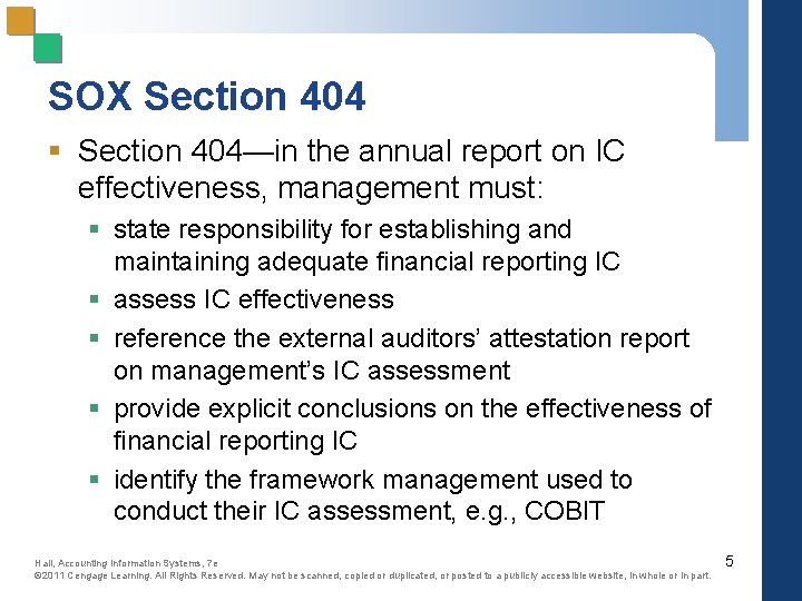 Chapter 15 IT Controls Part I SarbanesOxley IT