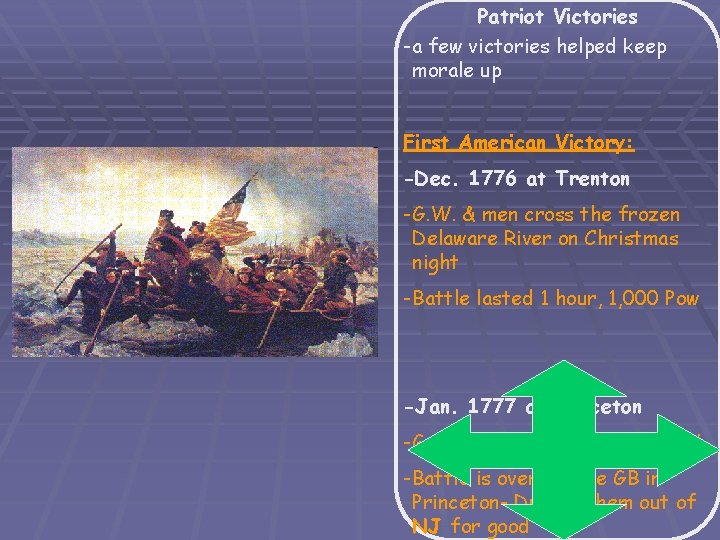 Early Defeats British capture all major colonial cities