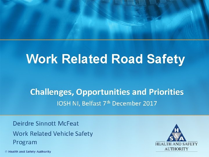 Work Related Road Safety Challenges Opportunities and Priorities
