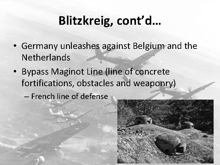 Leading up to WW 2 Bridging the Gap