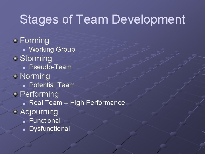 HFT 2220 Team Building Work Groups and Work