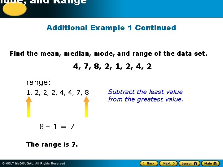 1 Mode and Range Warm Up Problem of