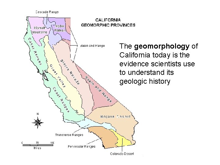 The geomorphology of California today is the evidence