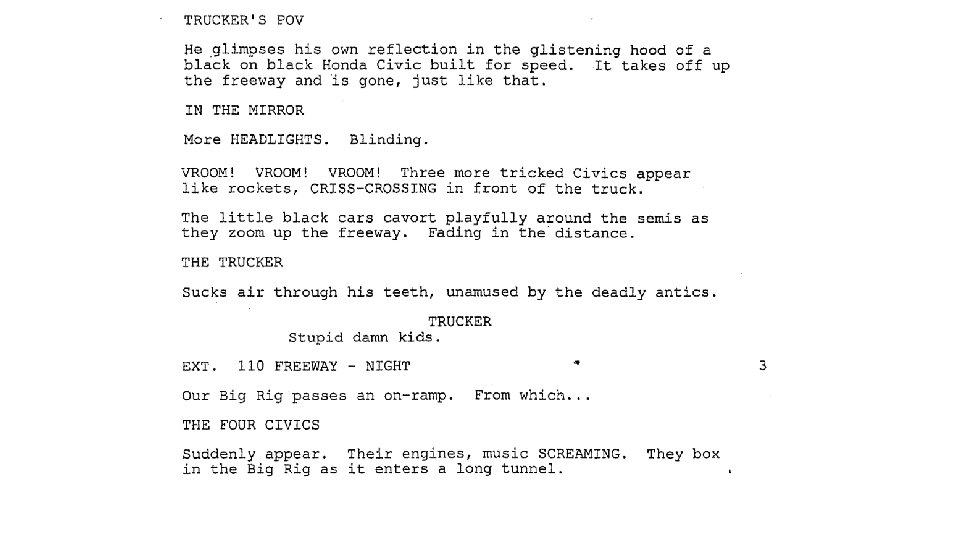 Activity 1 Analysis of existing film scripts Jack