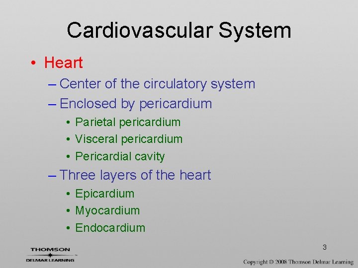 CHAPTER 10 Cardiovascular System Cardiovascular System Overview ...