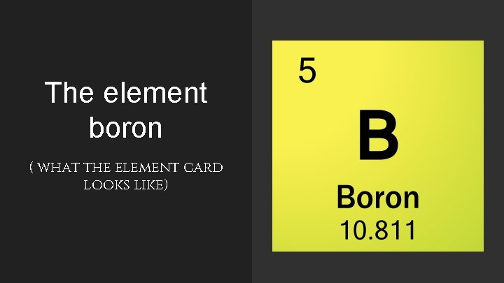 Boron Elements name symbol and more element name