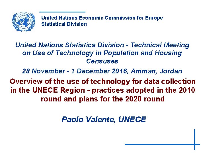 United Nations Economic Commission for Europe Statistical Division