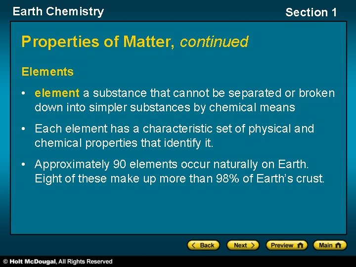 Earth Chemistry Section 1 Comparing Physical and Chemical