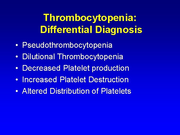 Anemia Thrombocytopenia Blood Transfusions Joel Saltzman MD ...