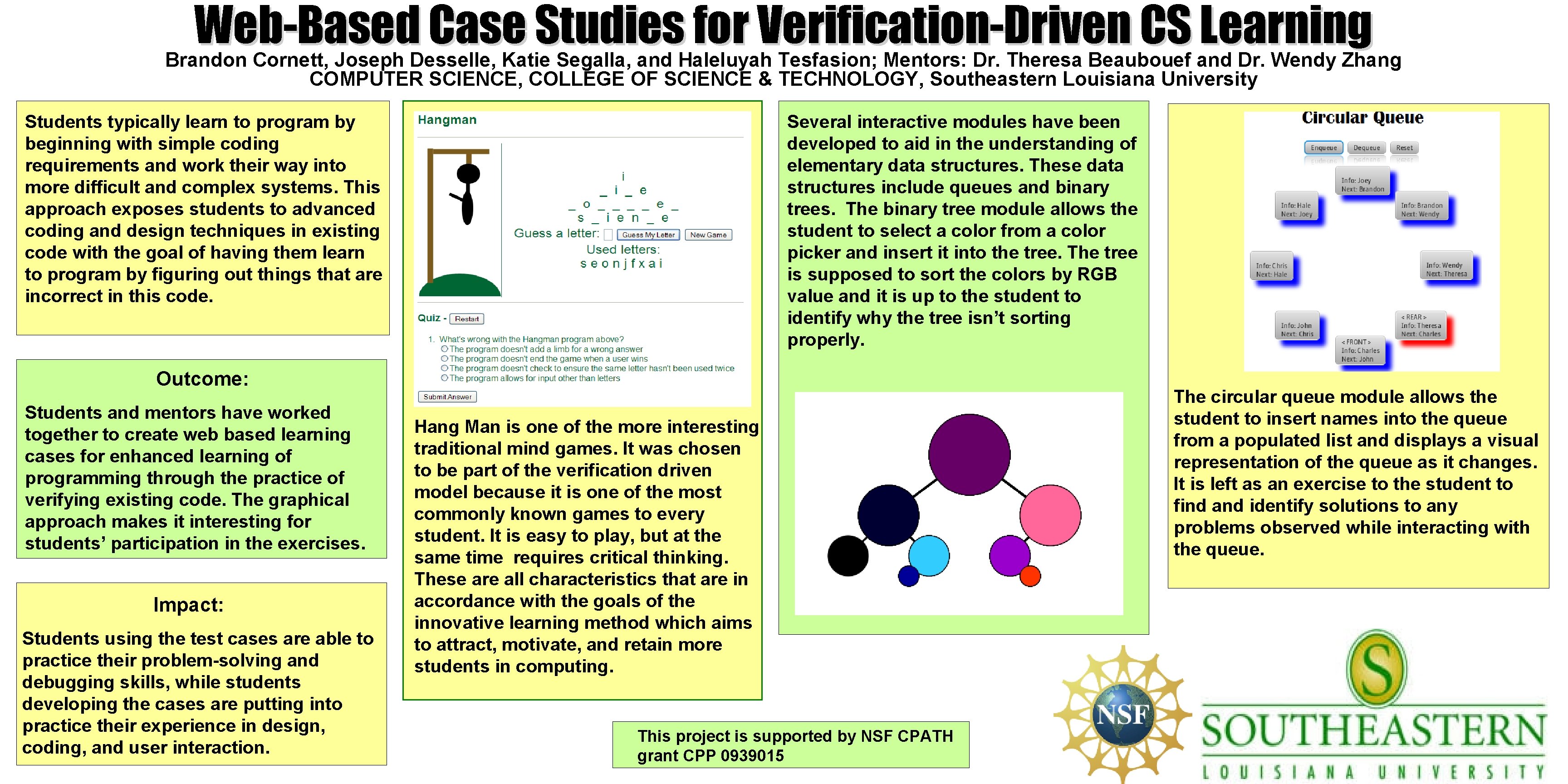 WebBased Case Studies for VerificationDriven CS Learning Brandon