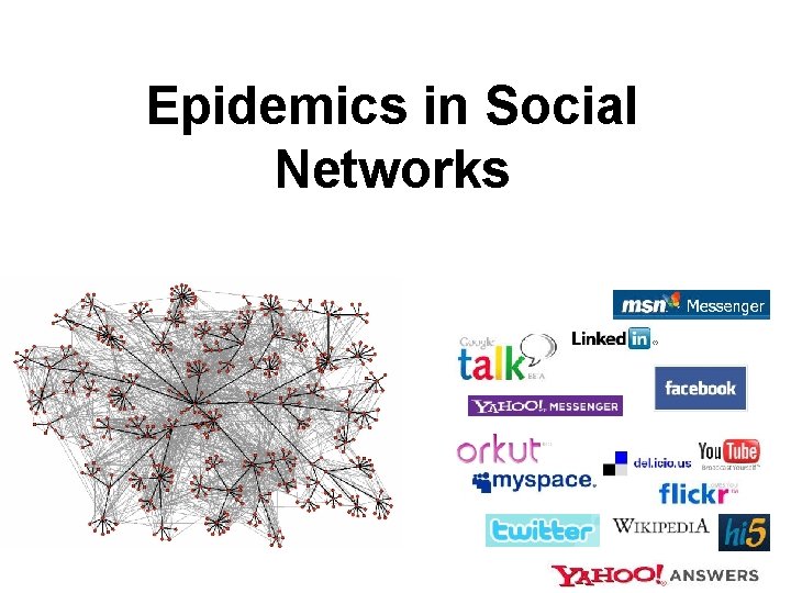Epidemics in Social Networks Epidemic Processes Viruses diseases