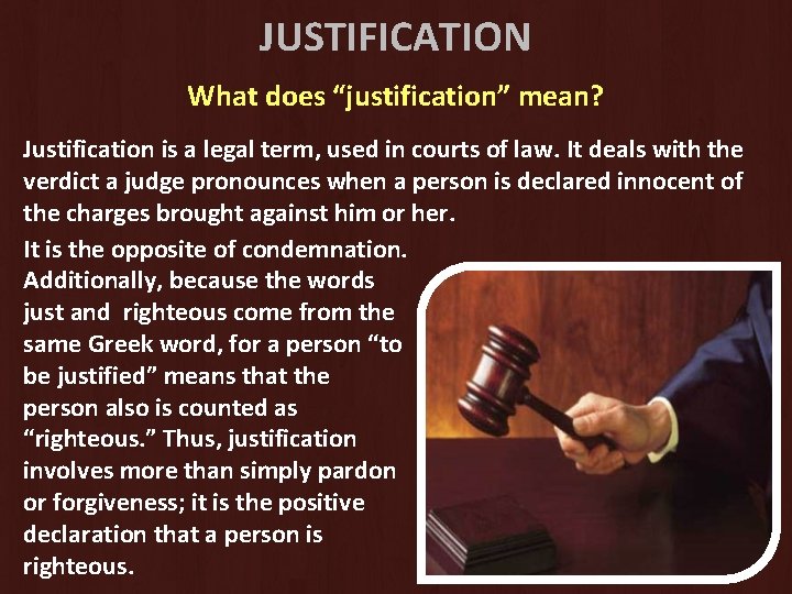 JUSTIFICATION BY FAITH ALONE Lesson 4 for October