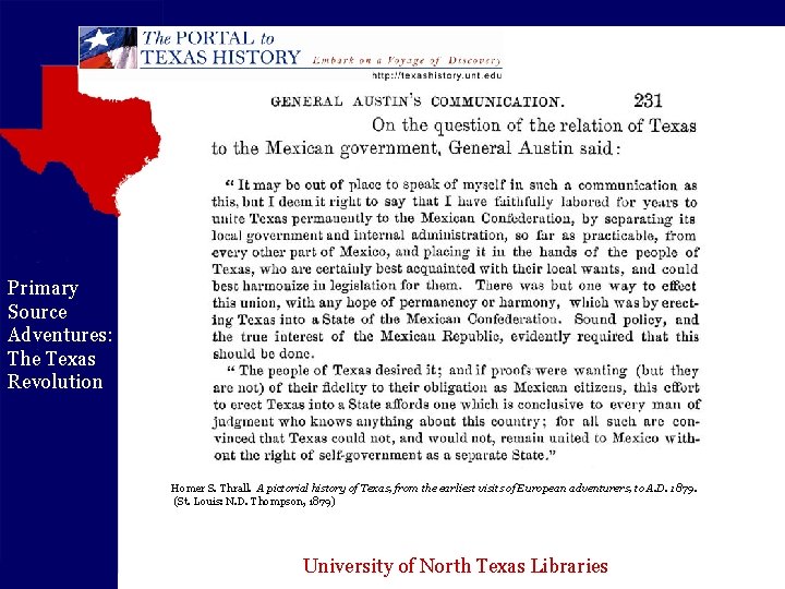 Primary Source Adventures The Texas Revolution Homer S
