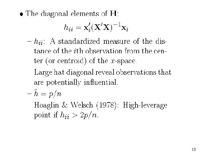 Chapter 6 Diagnostics for Leverage and Influence RayBing