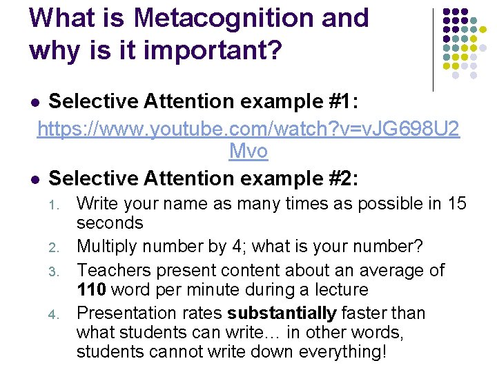 Metacognition EDU 330 Educational Psychology Daniel Moos Ph