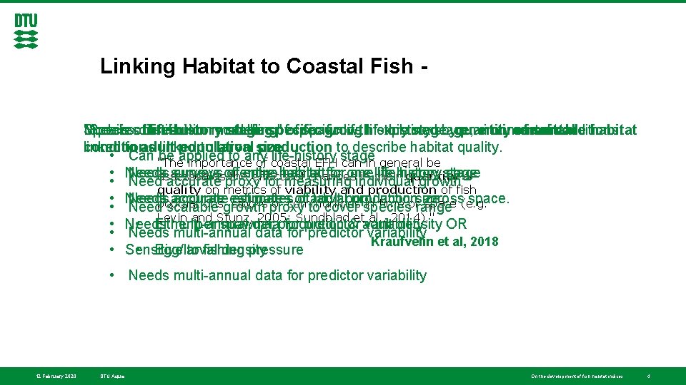 Elliot Brown On the development of fish habitat