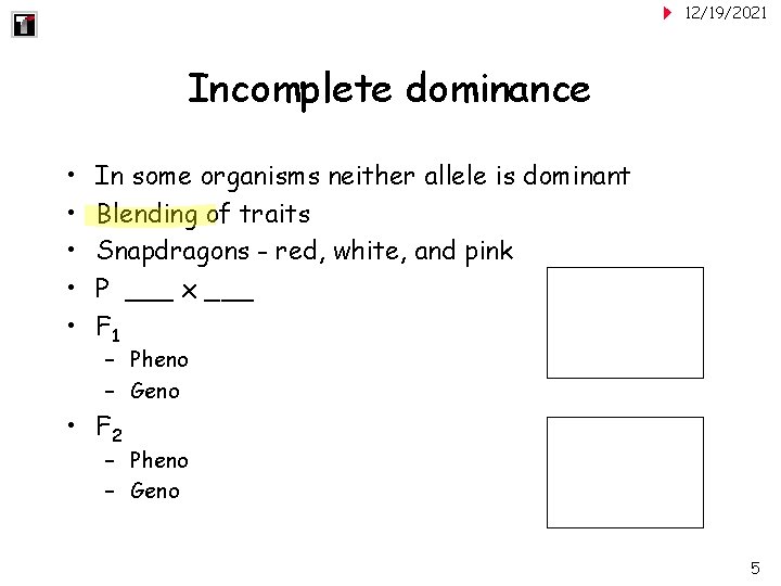 12192021 Title Biology 13107 Objectives To continue learning