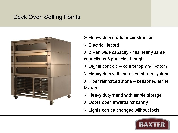 ITW Food Equipment Group Bakery Division Baxter Baking