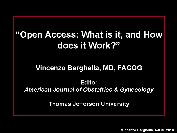 Open Access What is it and How does