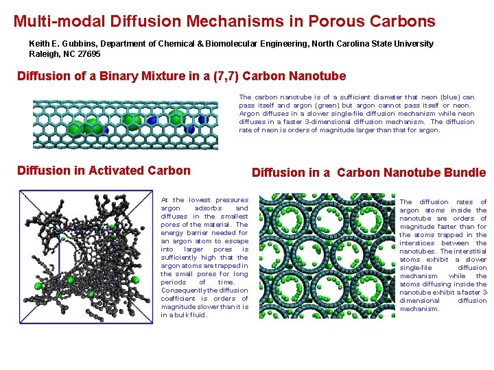 Multimodal Diffusion Mechanisms in Porous Carbons Keith E