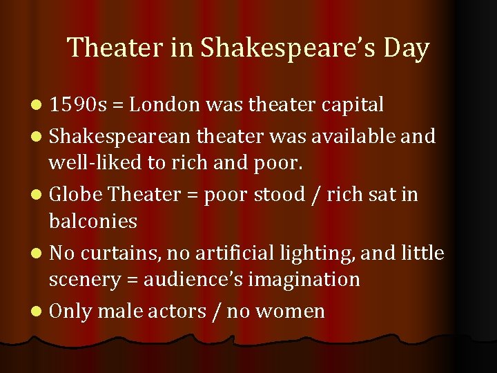 Shakespeares World An introduction to Romeo and Juliet