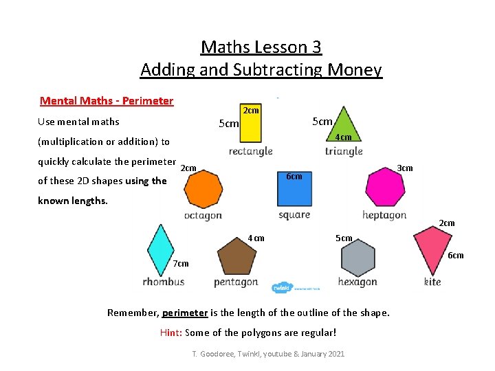 Maths Lesson 3 Adding and Subtracting Money Mental