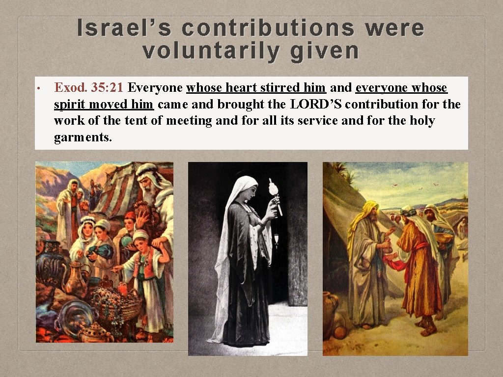 Giving to build the tabernacle the church Exodus