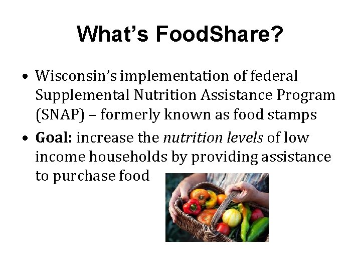 Wisconsin Food Share 2018 2019 Whats Food Share