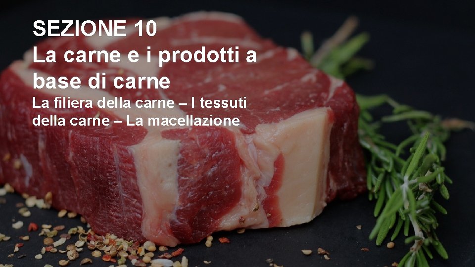 SEZIONE 10 La carne e i prodotti a