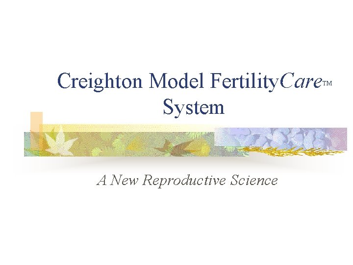 Creighton Model Fertility Care System A New Reproductive