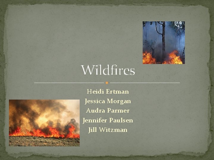 Wildfires Heidi Ertman Jessica Morgan Audra Parmer Jennifer