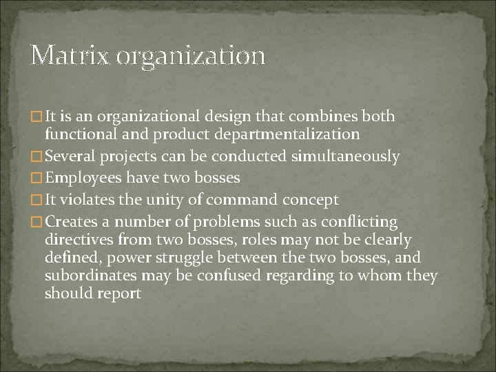 ORGANIZING CONCEPTS Organizing is based on two principles
