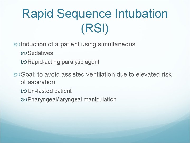 Pharmacologic Management of Rapid Sequence Intubation RSI James