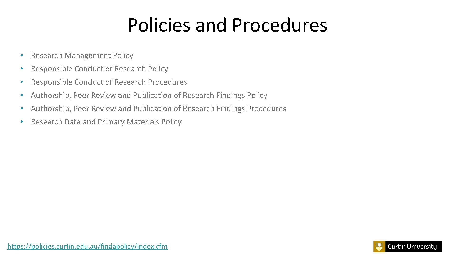 Research Integrity for Supervisors A global university Perth