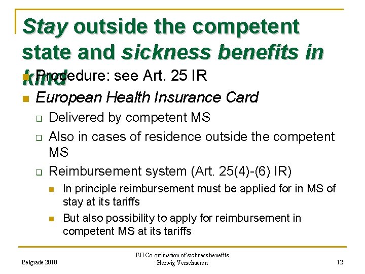 EU coordination of sickness benefits An overview of