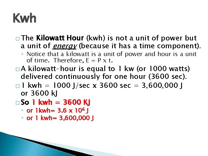 Energy and Power for APES The Basics The