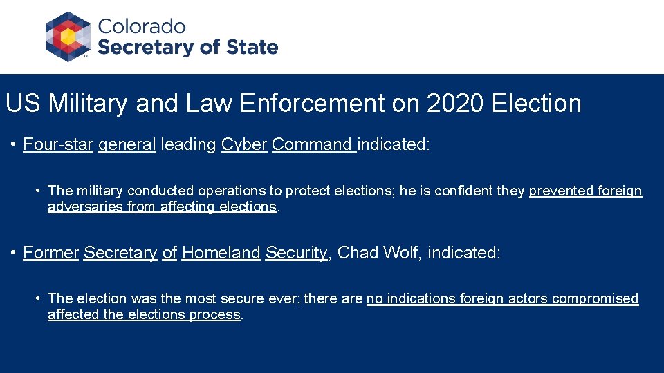 Security Update Trevor Timmons SOS CIO Craig Buesing