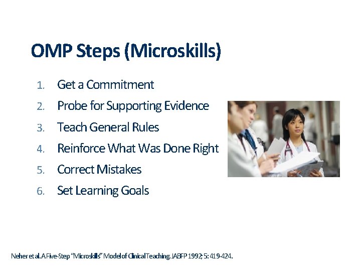 The One Minute Preceptor Maintaining Efficiency While Teaching