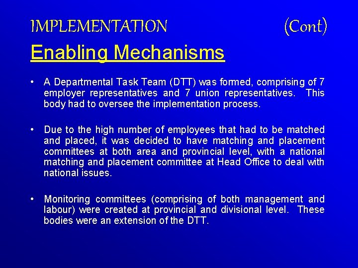 IMPLEMENTATION OF PSCBC RESOLUTION 72002 IN THE SA
