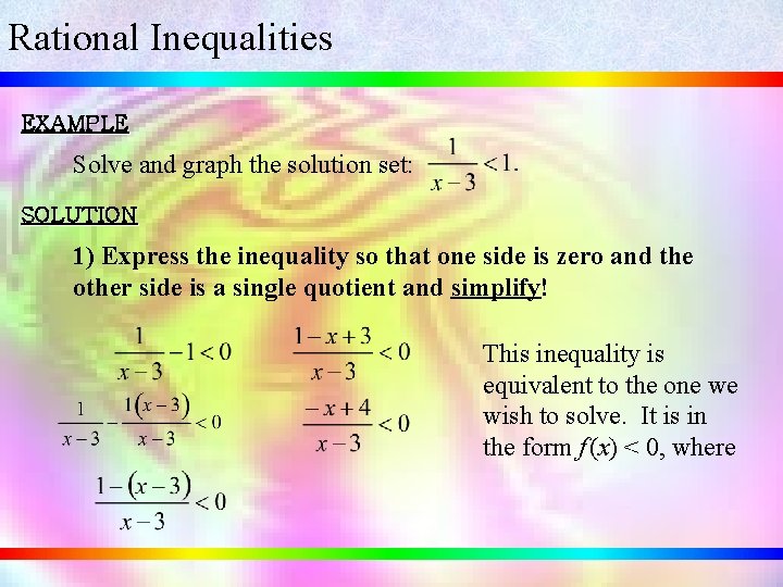 Warmup Solve the inequality and graph the solution